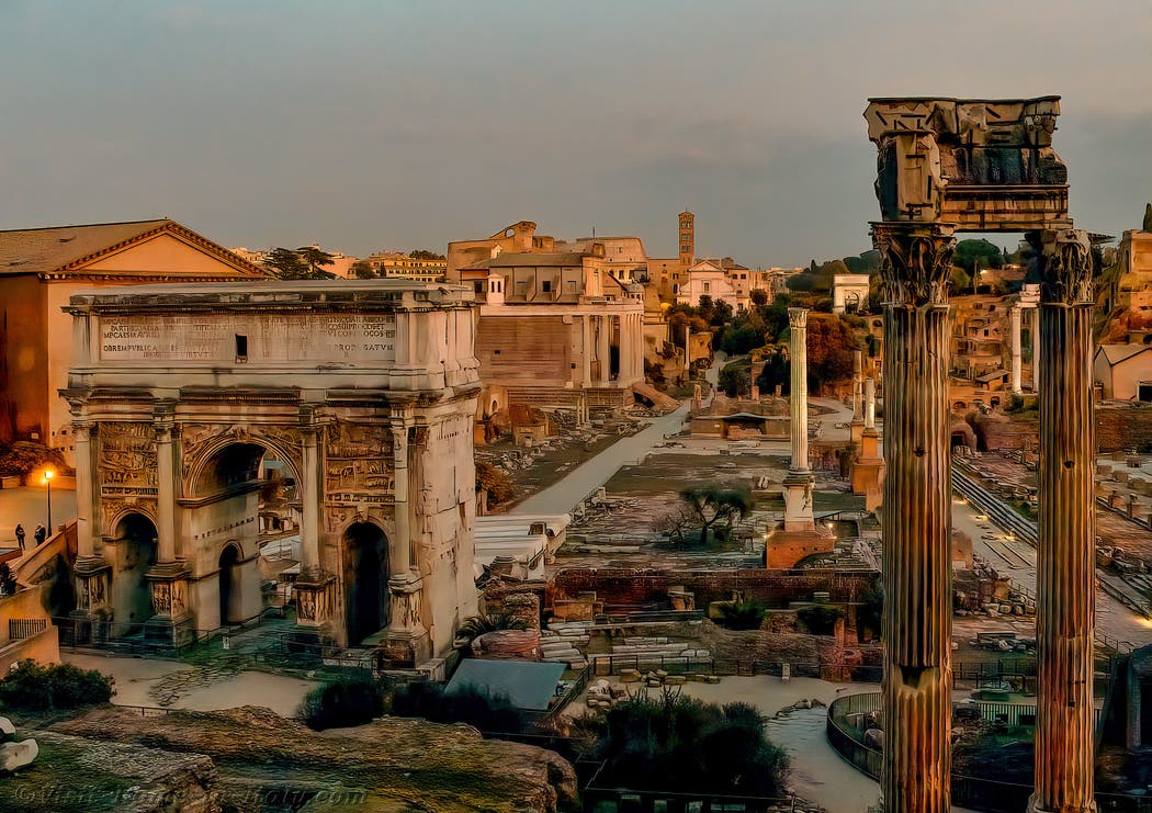 The Roman Forum in Italy, Ancient Rome, Basilicas, Via Sacra
