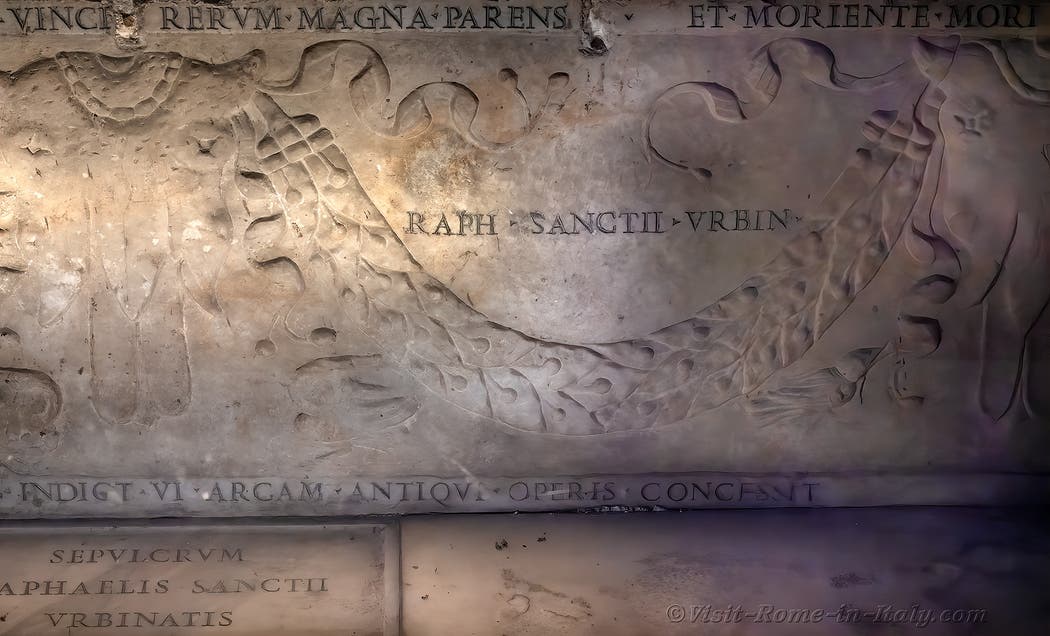 Tomb of Painter Raphael 3rd Aedicula Pantheon Rome Italy