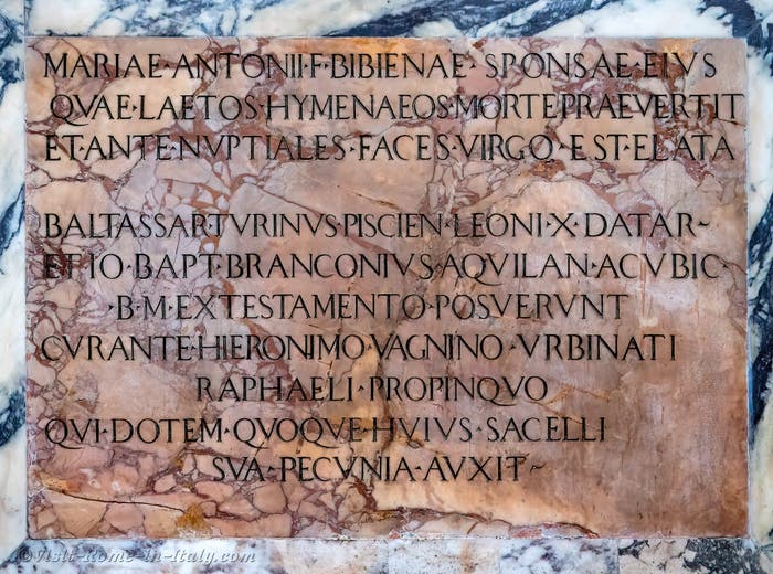 Tomb of Painter Raphael 3rd Aedicula Pantheon Rome Italy