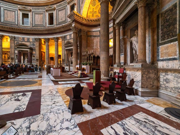 Fourth Chapel Main Altar Apse mosaics Pantheon Rome Italy